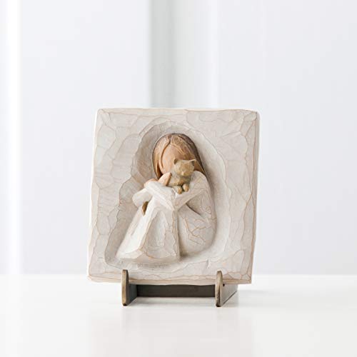 Willow Tree Comfort Plaque, Sculpted Hand-Painted bas Relief
