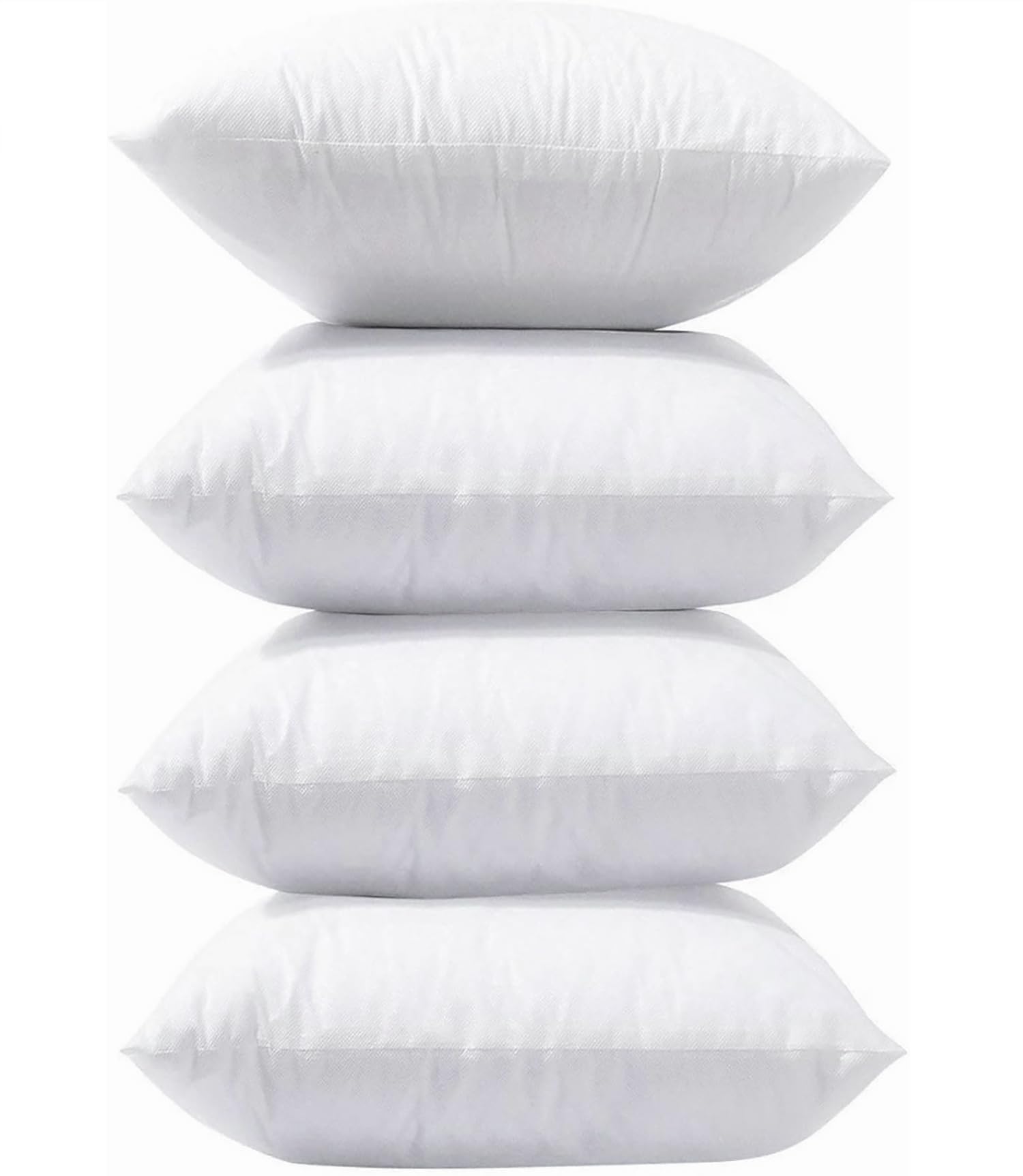 18x18 Pillow Inserts Pack of 4 - White Throw Pillows, Throw Pillow Inserts for Decorative Pillow Covers, Throw Pillows for Bed, Couch Pillows for Living Room, Throw Pillows for Couch, Fluffy Pillows