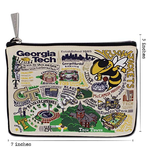 Catstudio Georgia Tech Collegiate Zipper Pouch Purse | Holds Your Phone, Coins, Pencils, Makeup, Dog Treats, & Tech Tools