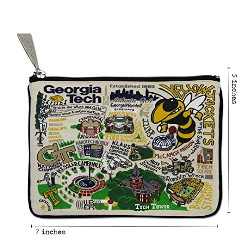 Catstudio Georgia Tech Collegiate Zipper Pouch Purse | Holds Your Phone, Coins, Pencils, Makeup, Dog Treats, & Tech Tools
