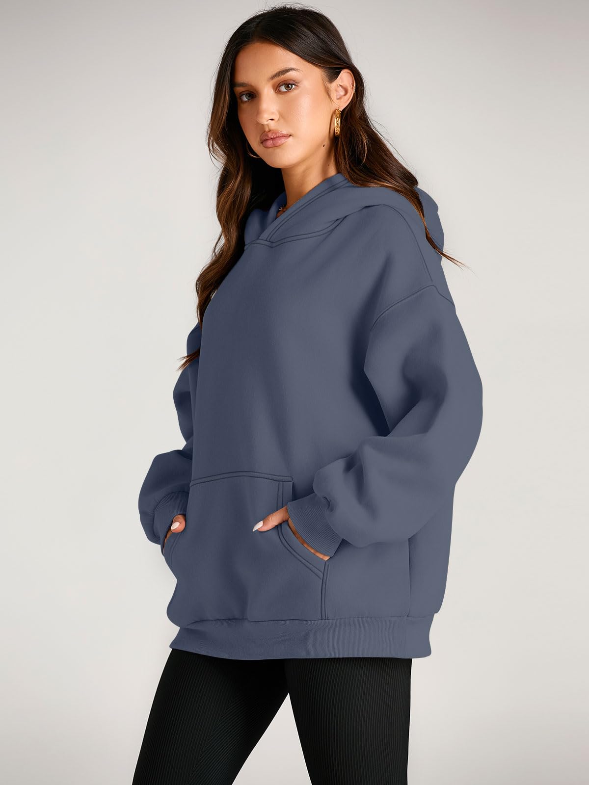 EFAN Womens Hoodies Oversized Sweatshirts Pullover Fleece Sweaters Long Sleeve Winter Fall Outfits Fashion Y2k Clothes GreyBlue S
