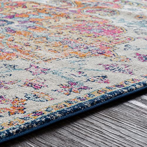 Artistic Weavers Odelia Vintage Bohemian Area Rug,5'3" x 7'3",Orange/Navy