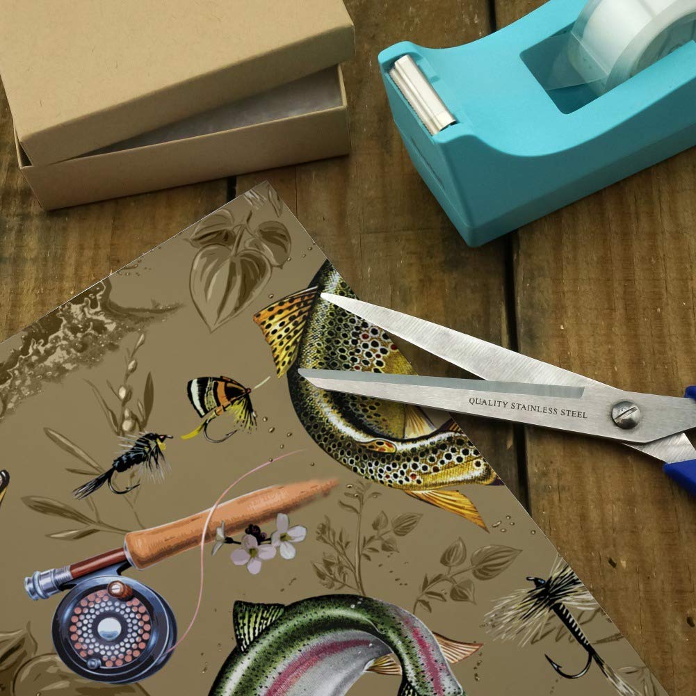 GRAPHICS & MORE Trout Stream Fish Fly Fishing Rod Reel Gift Wrap Wrapping Paper Rolls