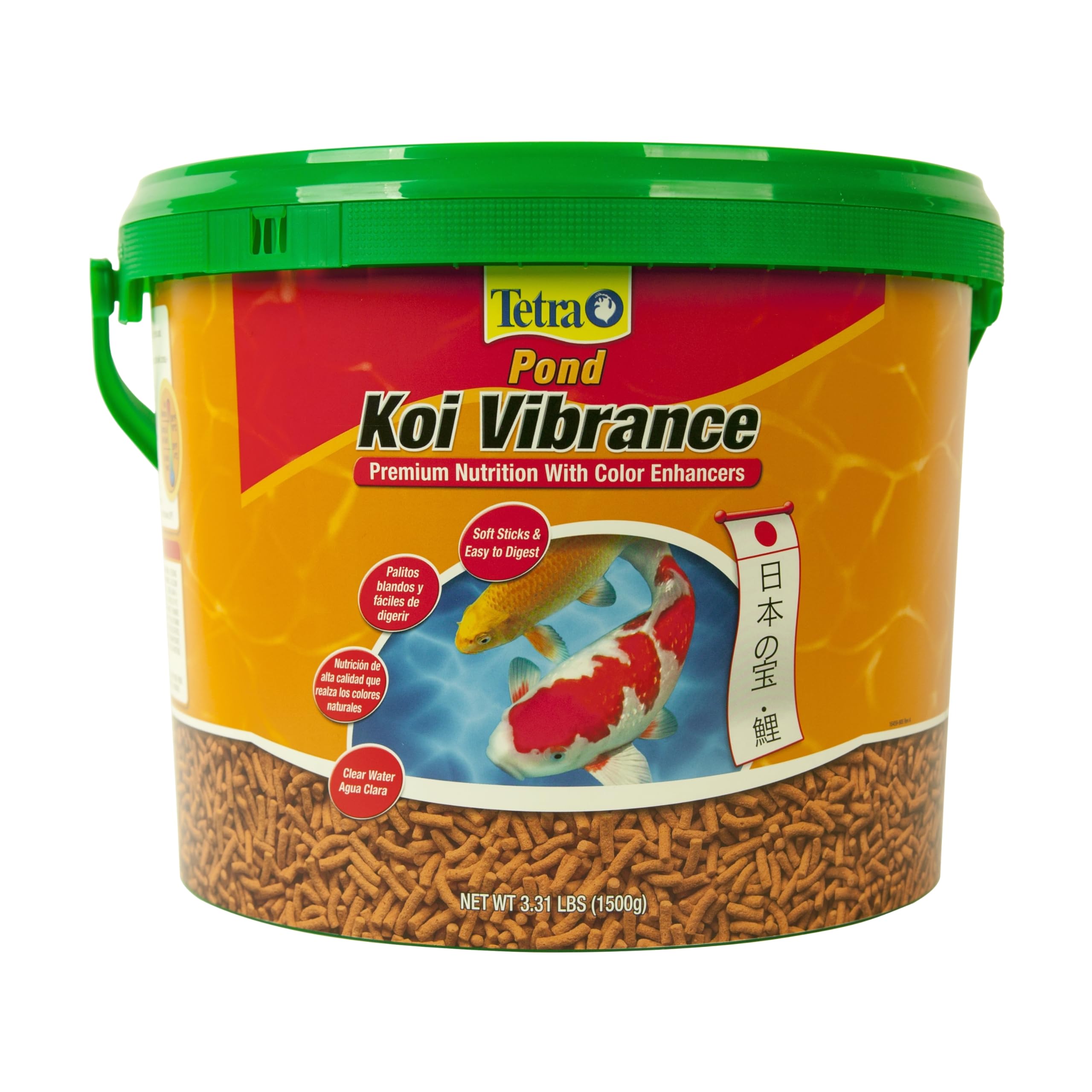 TetraPond Koi Vibrance, Soft Sticks, Easy to Digest Floating Pond Food, 3.31 lbs