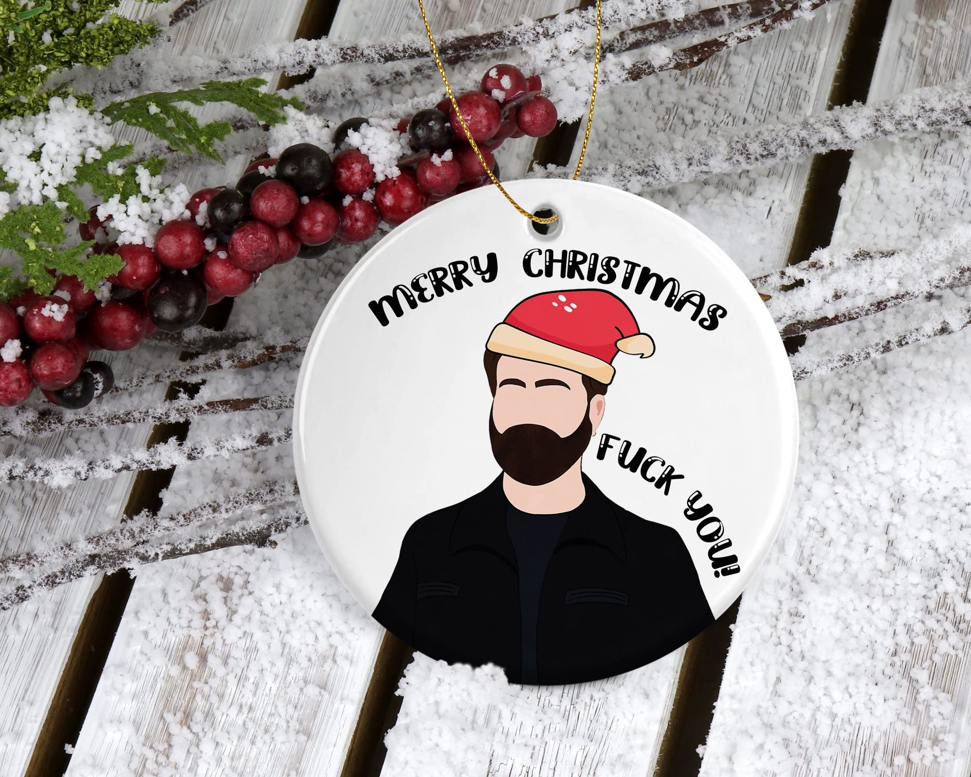 MT Gifts Roy Ornament - Christmas Ornament - Ted Lasso Ornaments - Christmas Tree Decor Ted Lasso Inspired Ornaments Printed on Both Sides, White