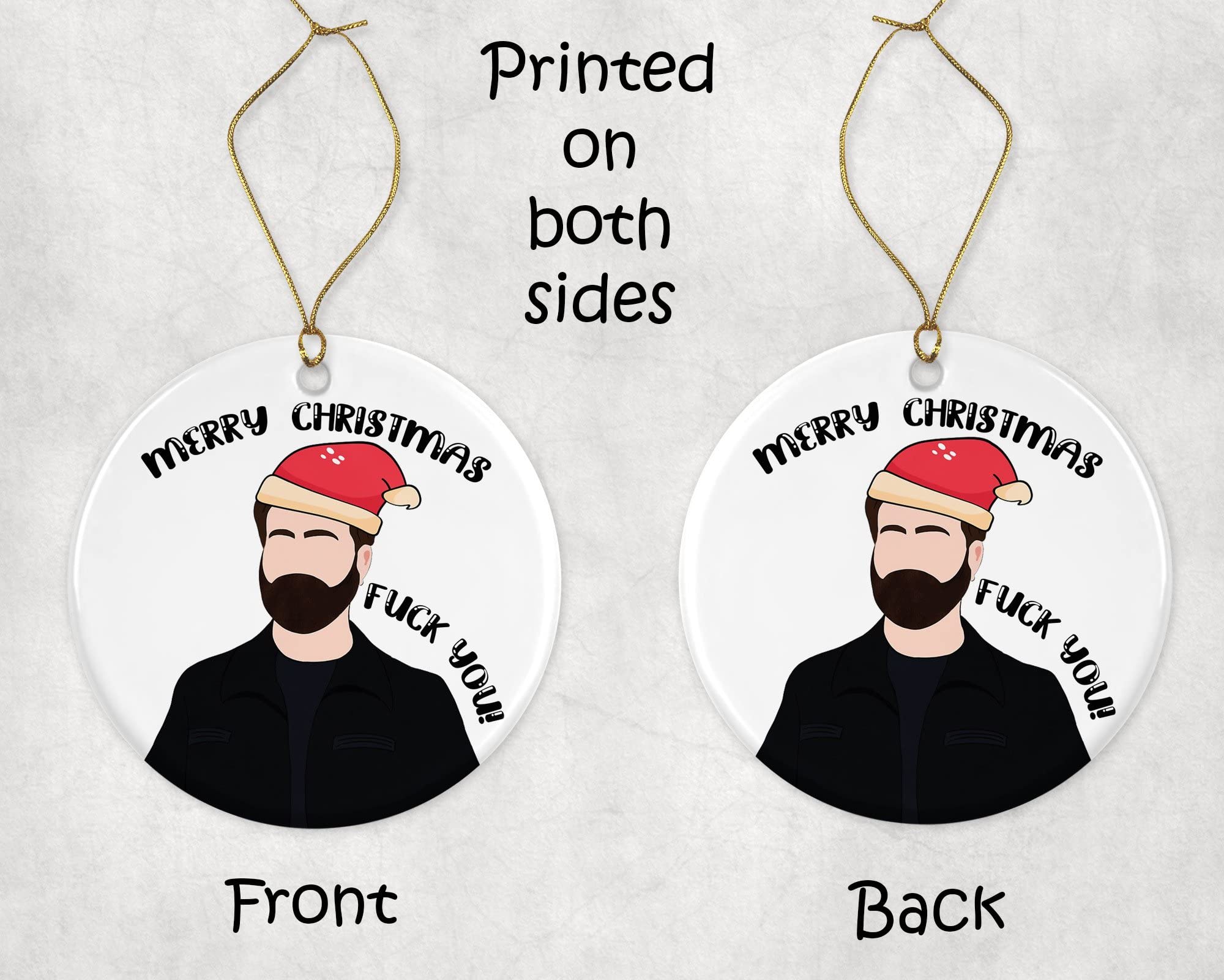 MT Gifts Roy Ornament - Christmas Ornament - Ted Lasso Ornaments - Christmas Tree Decor Ted Lasso Inspired Ornaments Printed on Both Sides, White