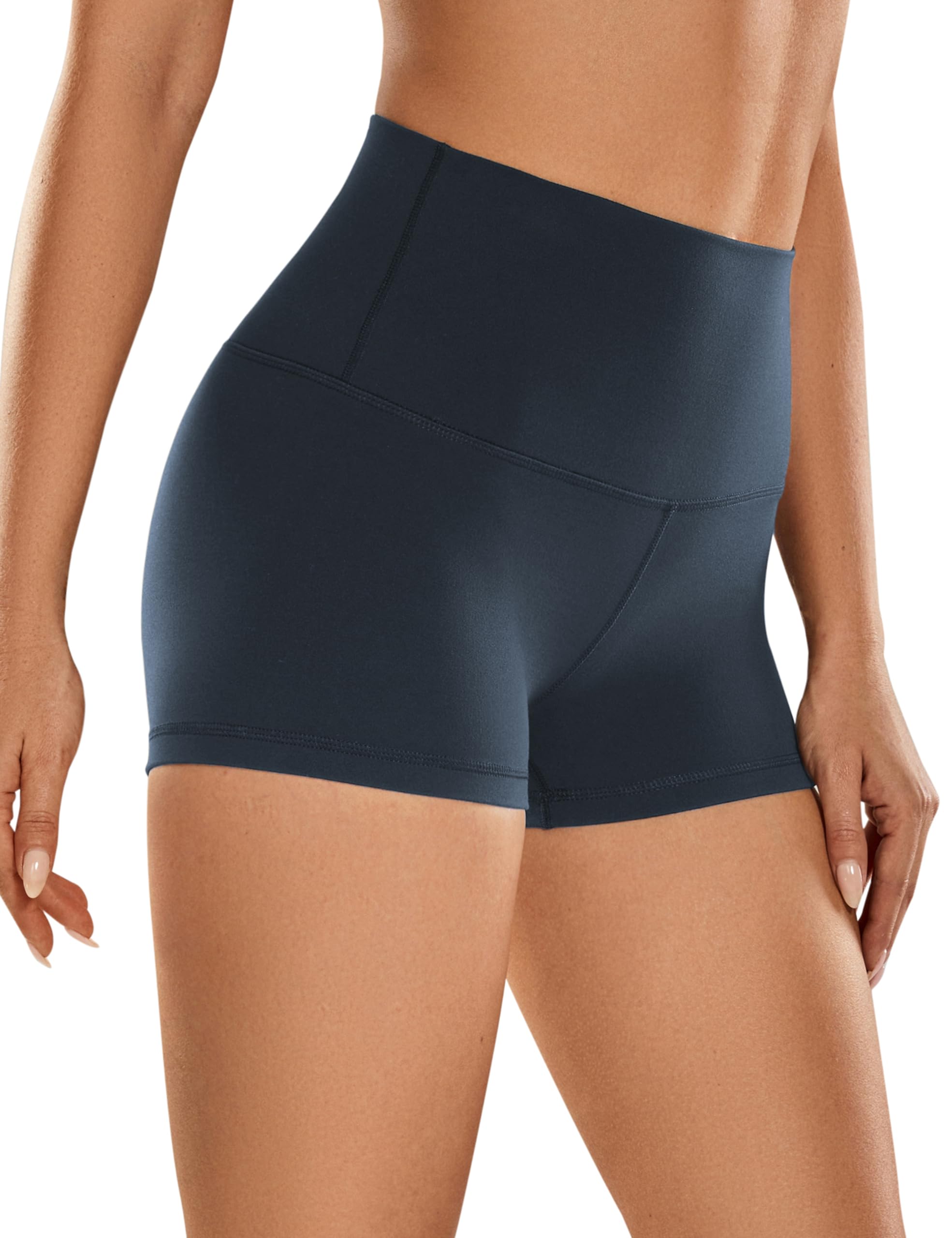 CRZ YOGA Womens Butterluxe Biker Shorts 2.5 Inches - High Waisted Yoga Workout Running Volleyball Spandex Booty True Navy Small