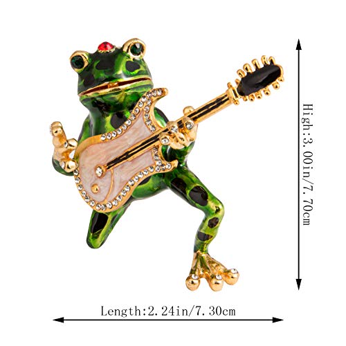 QIFU-Hand Painted Enameled Frog Style Decorative Hinged Jewelry Trinket Box Unique Gift For Home Decor