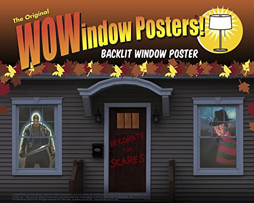 WOWindow Posters Freddy's Ready Nightmare on Elm Street Halloween Window Decoration 34.5"x60" Backlit Poster, Pkg of 1