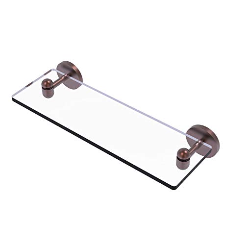 Allied Brass TA-1/16 Tango Collection 16 Inch Vanity Beveled Edges Glass Shelf, Antique Copper