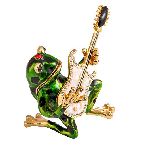 QIFU-Hand Painted Enameled Frog Style Decorative Hinged Jewelry Trinket Box Unique Gift For Home Decor