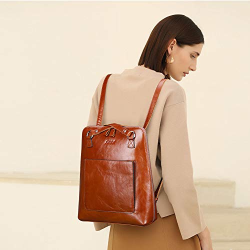 S-ZONE Women Leather Backpack Purse Casual Convertible Shoulder Bags Fashion Rucksack Daypack