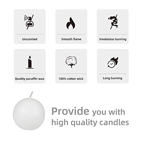 Zest Candle CBZ-003 12-Piece Ball Candles, 2-Inch, White, Count