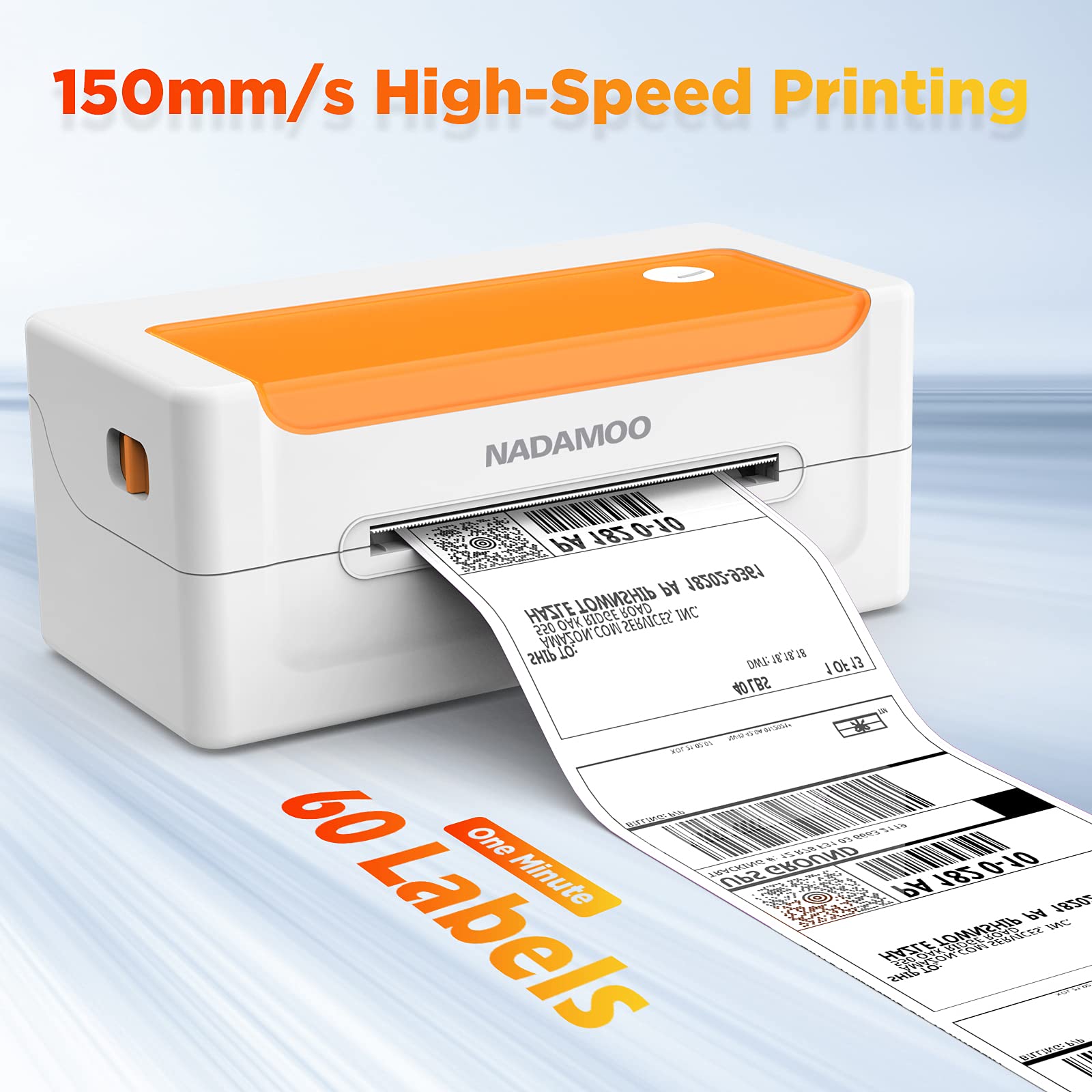 NADAMOO Thermal Label Printer, 4x6 Thermal Shipping Label Printer, High Speed Commercial Direct Thermal Label Maker, Support Windows Mac, Compatible with Shopify, Ebay, Amazon, USPS, UPS,FedEx