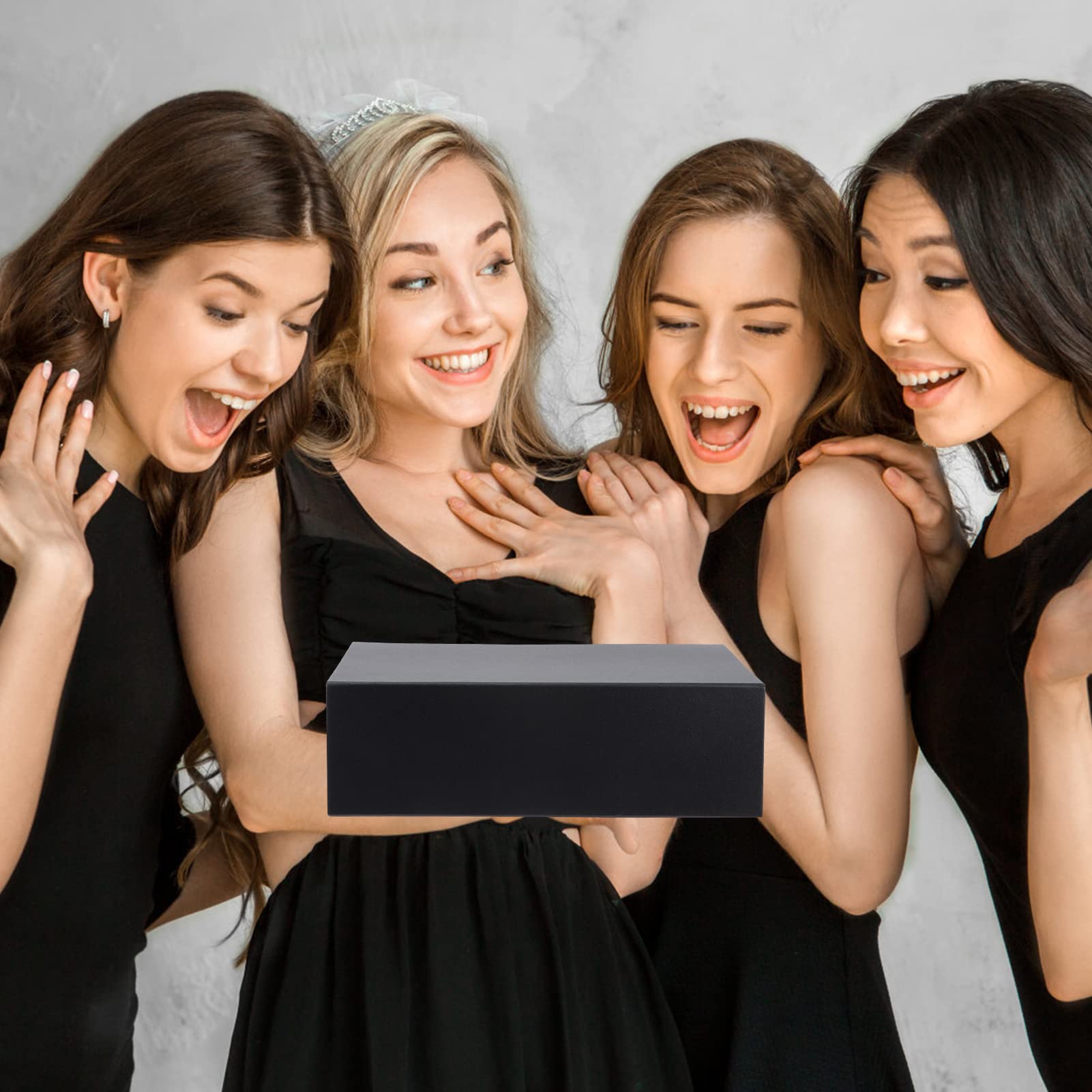 Giftgarden 4-Pack 11βx8βx3.5β Black Gift Boxes with Magnetic Lids, Large Collapsible Gift Wrap Box Magnet Clourse for Presents, Valentines Day, Birthday, Wedding, Bridesmaid Groomsman Proposal Box