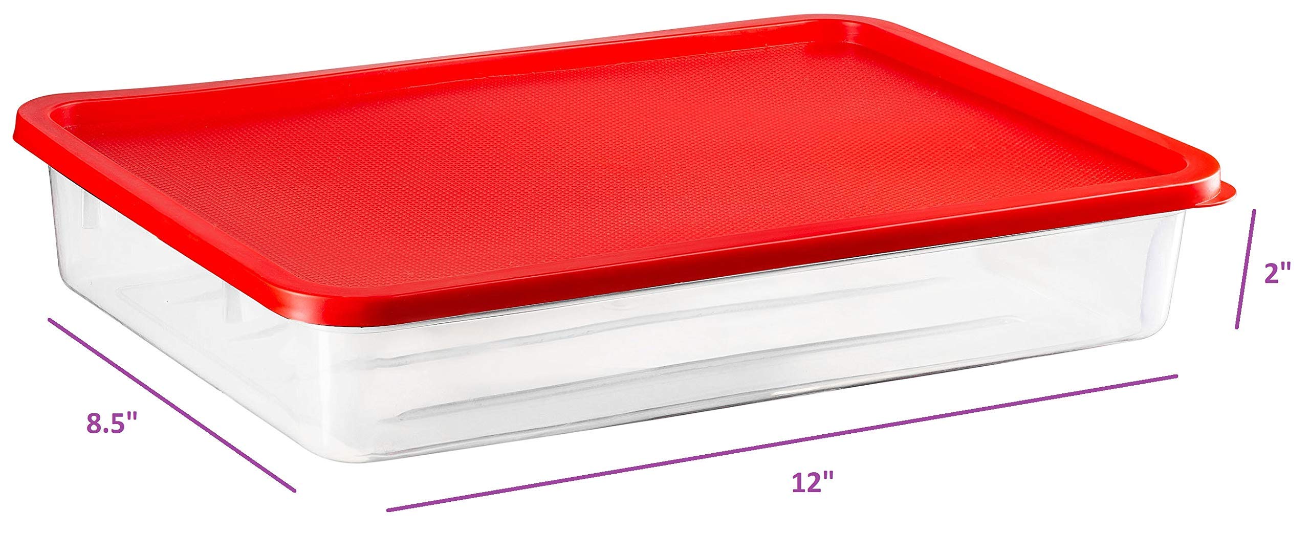 2 Pack β Zilpoo Plastic Bacon Keeper, Deli Meat Saver Cold Cuts Cheese Food Storage Container with Lid for Refrigerator, Shallow Low Profile Christmas Cookie Holder, 84 oz.