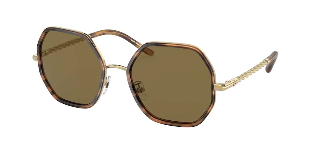 Tory Burch TY6092 332873 55MM Honey Wood/Solid Brown Irregular Sunglasses for Women + BUNDLE With Designer iWear Eyewear Kit
