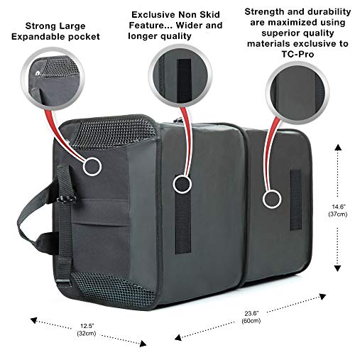 TrunkCratePro car storage organizer, trunk organizer for car, suv, jeep, jeep, truck, rv, auto - Premium Multi Compartments Collapsible car organizer, gifts & car accessories for women, men (Regular, Black) 23.6" (L) x14.6" (W) x12.5" (H)