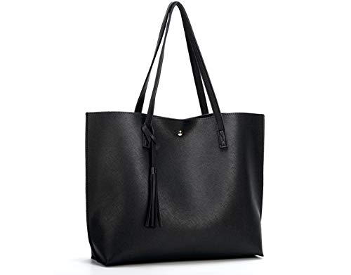 Nodykka Women Tote Bags Top Handle Satchel Handbags PU Faux Leather Tassel Shoulder Purse