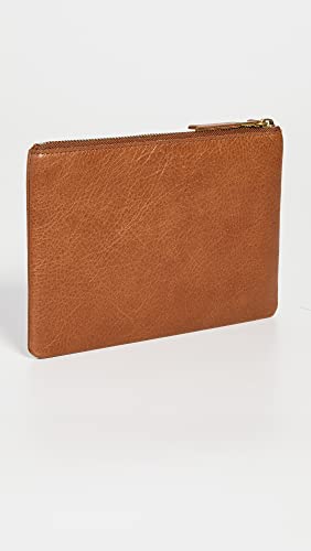 Madewell Women's The Leather Pouch Clutch, English Saddle, Tan, Brown, One Size