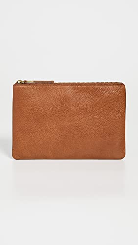 Madewell Women's The Leather Pouch Clutch, English Saddle, Tan, Brown, One Size