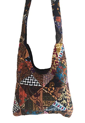 Oma® Boho Hippy Quilted Cross Body Shoulder Bag Purse Multi Color Heavy Duty Cotton - OMA FEDERAL (TM) BRAND