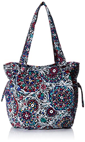 Vera Bradley Women's Cotton Glenna Satchel Purse, Stained Glass Medallion - Recycled Cotton, One Size