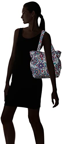 Vera Bradley Women's Cotton Glenna Satchel Purse, Stained Glass Medallion - Recycled Cotton, One Size