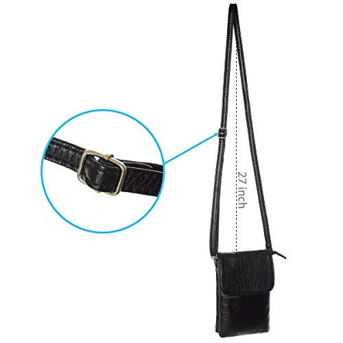 MINICAT Roomy Pockets Series Small Crossbody Bags Cell Phone Purse Wallet for Women(Black)