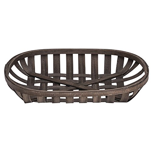 HUBERT® Tobacco Basket Oval Chip Wood - 23"L x 17 1/2"W x 3 1/2"H