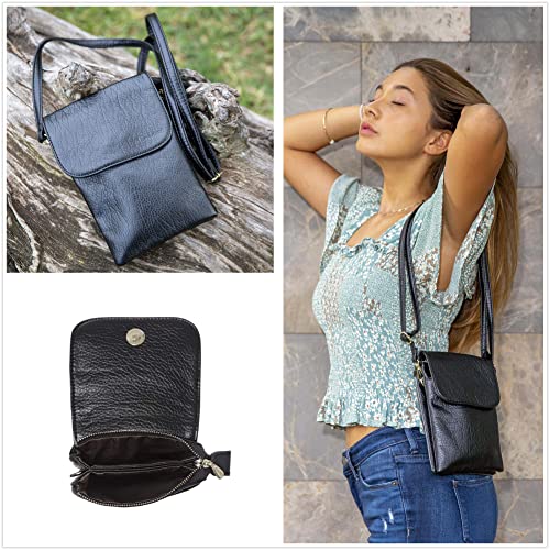 MINICAT Roomy Pockets Series Small Crossbody Bags Cell Phone Purse Wallet for Women(Black)