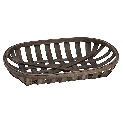 HUBERT® Tobacco Basket Oval Chip Wood - 23"L x 17 1/2"W x 3 1/2"H