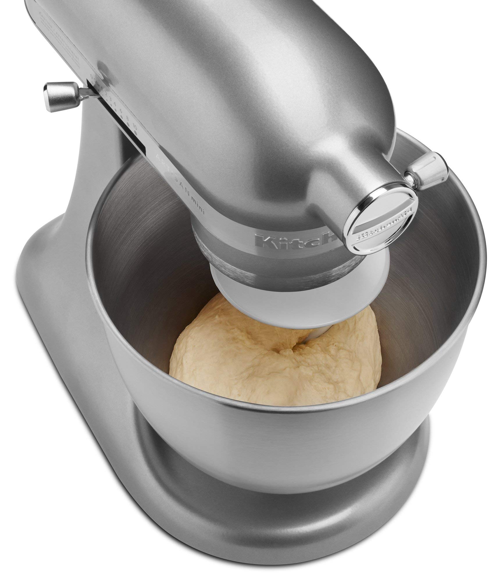 KitchenAid KSM3316 KSM3311XCU Artisan Mini Series Tilt-Head Stand Mixer, 3.5 Quart, Contour Silver (Renewed)