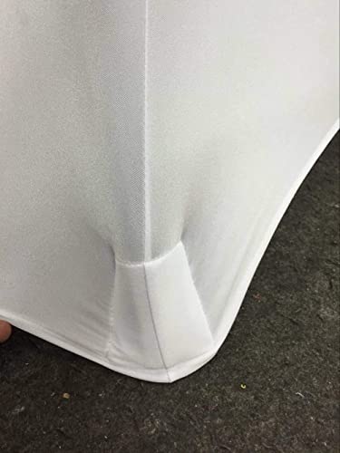 White Spandex Cocktail Table Cover - Fitted High Top Round Table Cloth - Round Tablecloth Covers for Bar Table Pub Table Round Kitchen Table High Top Table Bistro Table - Tables and Cocktails (2-Pack)