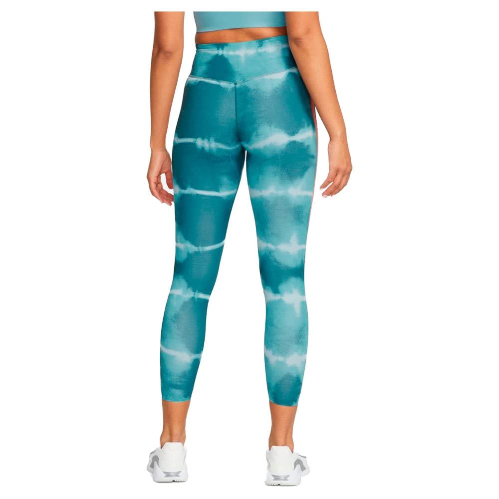 Nike Women's Mid Rise 7/8 One Luxe Leggings (US, Alpha, Small, Regular, Regular, Ash Green/Rush Orange/Clear)