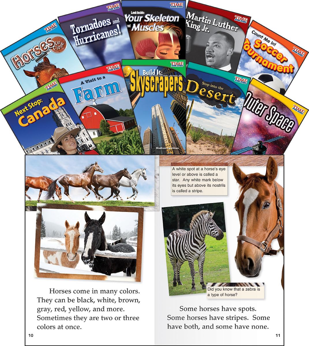 Teacher Created Materials - TIME for Kids Informational Text: Set 2 - 10 Book Set - Grade 2 - Guided Reading Level I - M
