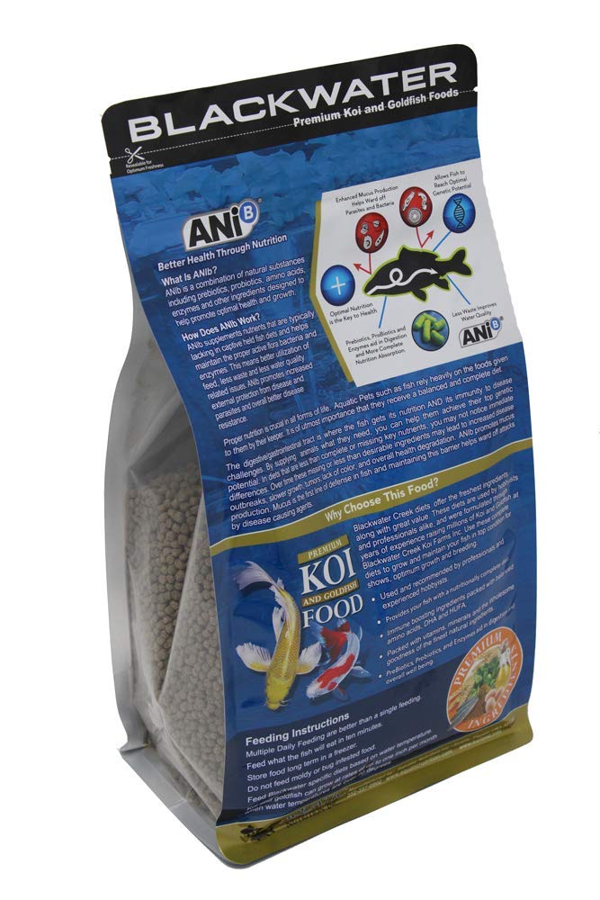 Blackwater Premium Koi and Goldfish Foods Color Enhancing Diet 2 lb, Medium Pellet