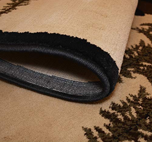 Rug Empire Rustic Lodge Novelty Area Rug, 26" W x 63" L, Bear Oval, Multi