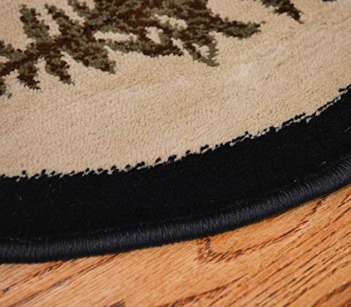 Rug Empire Rustic Lodge Novelty Area Rug, 26" W x 63" L, Bear Oval, Multi