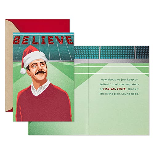 Hallmark Pack of Ted Lasso Christmas Cards, Believe (4 Holiday Cards with Envelopes)