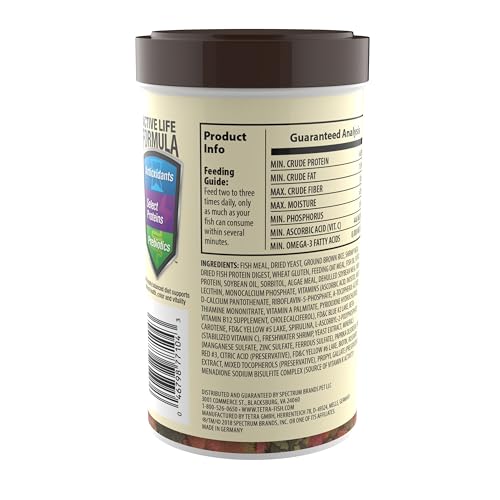 TetraMin Nutritionally Balanced Tropical Flake Food for Tropical Fish, 2.2 oz