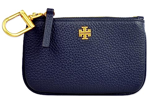 Tory Burch Womens 145311 Pebbled Leather Key Ring Card Holder Small Wallet, (405 Tory Navy Blue)