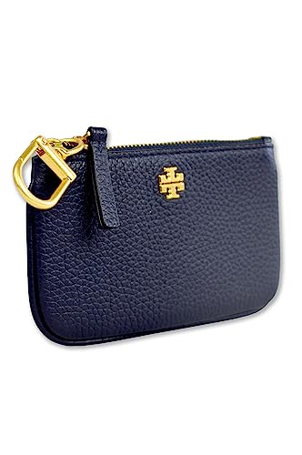Tory Burch Womens 145311 Pebbled Leather Key Ring Card Holder Small Wallet, (405 Tory Navy Blue)