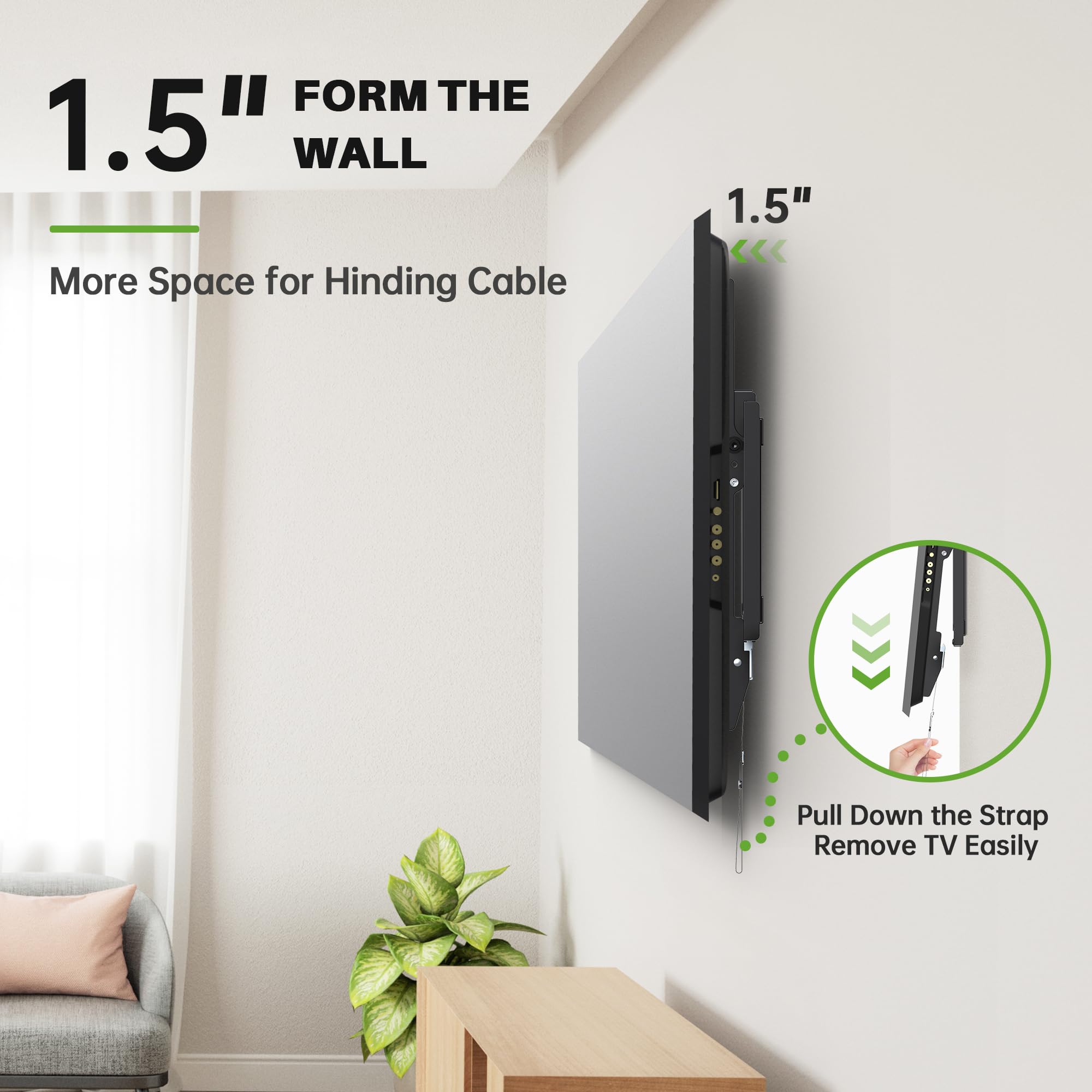 USX MOUNT TV Wall Mount Tilting Brackets for Most 37"-90" Flat Curved Screen TVs, Wall Mount TV Bracket with Max VESA 600x400mm, Weight Capacity 132lbs, Low Profile Space Saving for 16", 24" Stud