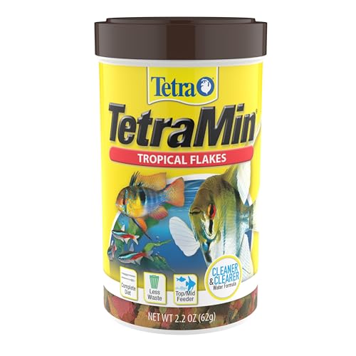 TetraMin Nutritionally Balanced Tropical Flake Food for Tropical Fish, 2.2 oz