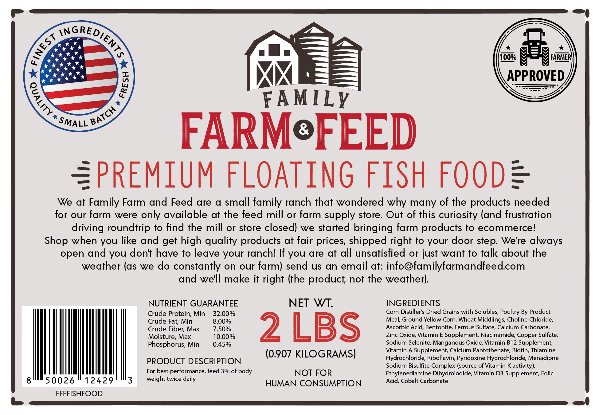 FAMILY FARM AND FEED | Premium Floating Fish Food | Pond and Lake | Pellets | 2 Pounds