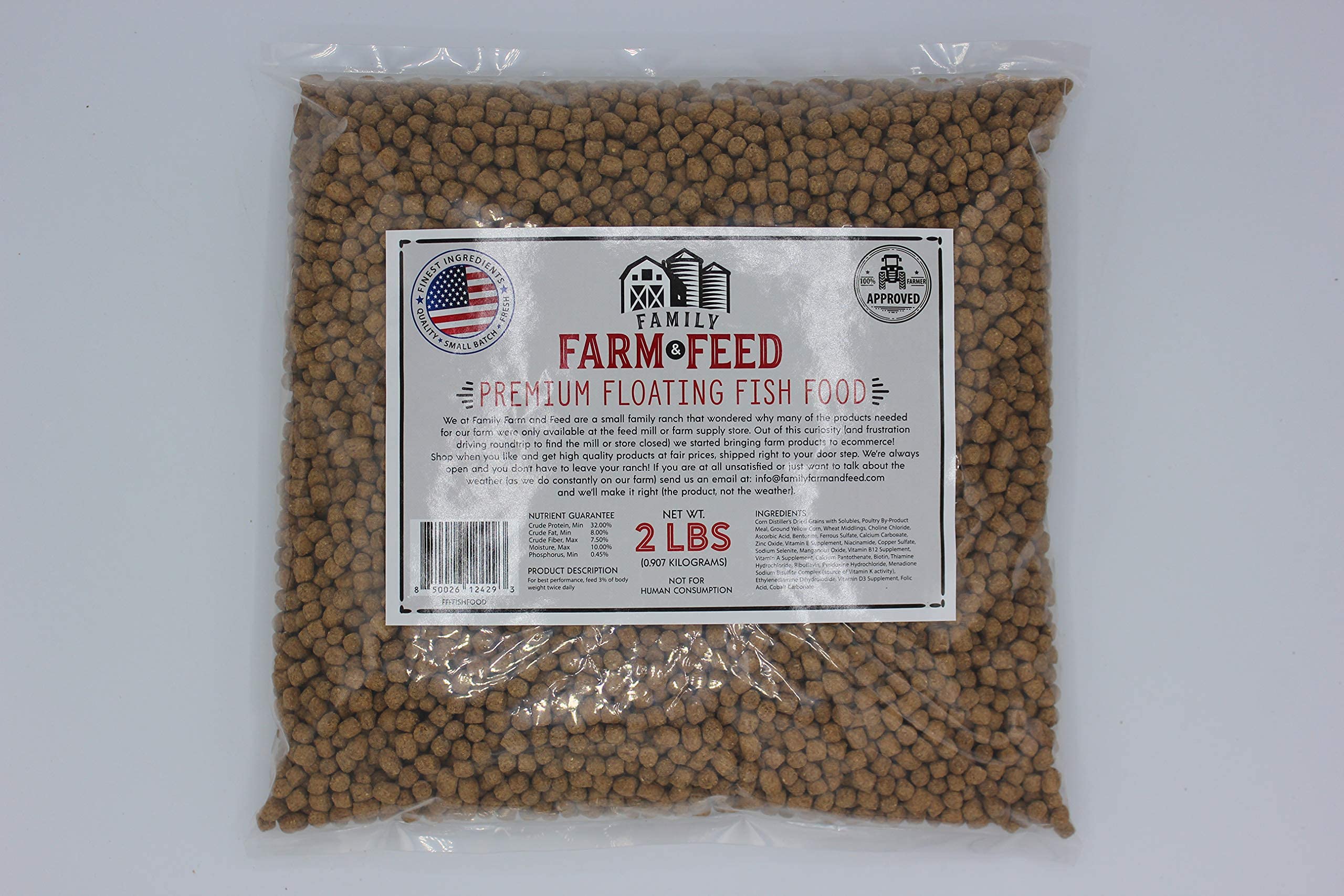 FAMILY FARM AND FEED | Premium Floating Fish Food | Pond and Lake | Pellets | 2 Pounds