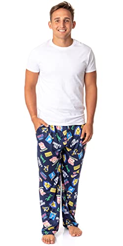 Ted Lasso Mens' TV Series Show Symbols Icons Believe Sleep Pajama Pants (Small) Blue