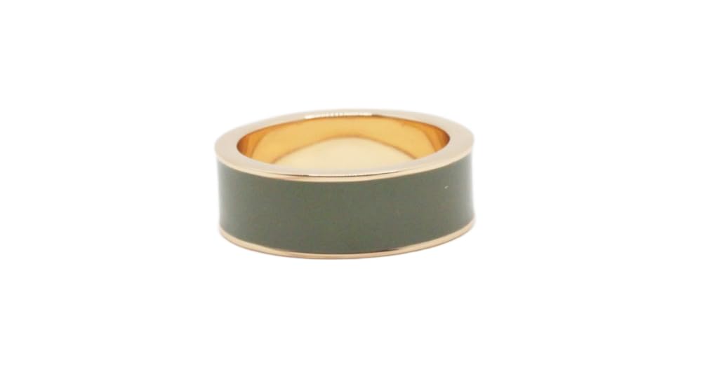 Tory Burch 88443 Tory Gold Tone/Green Small Enamel Inlay Women's Ring Size 9