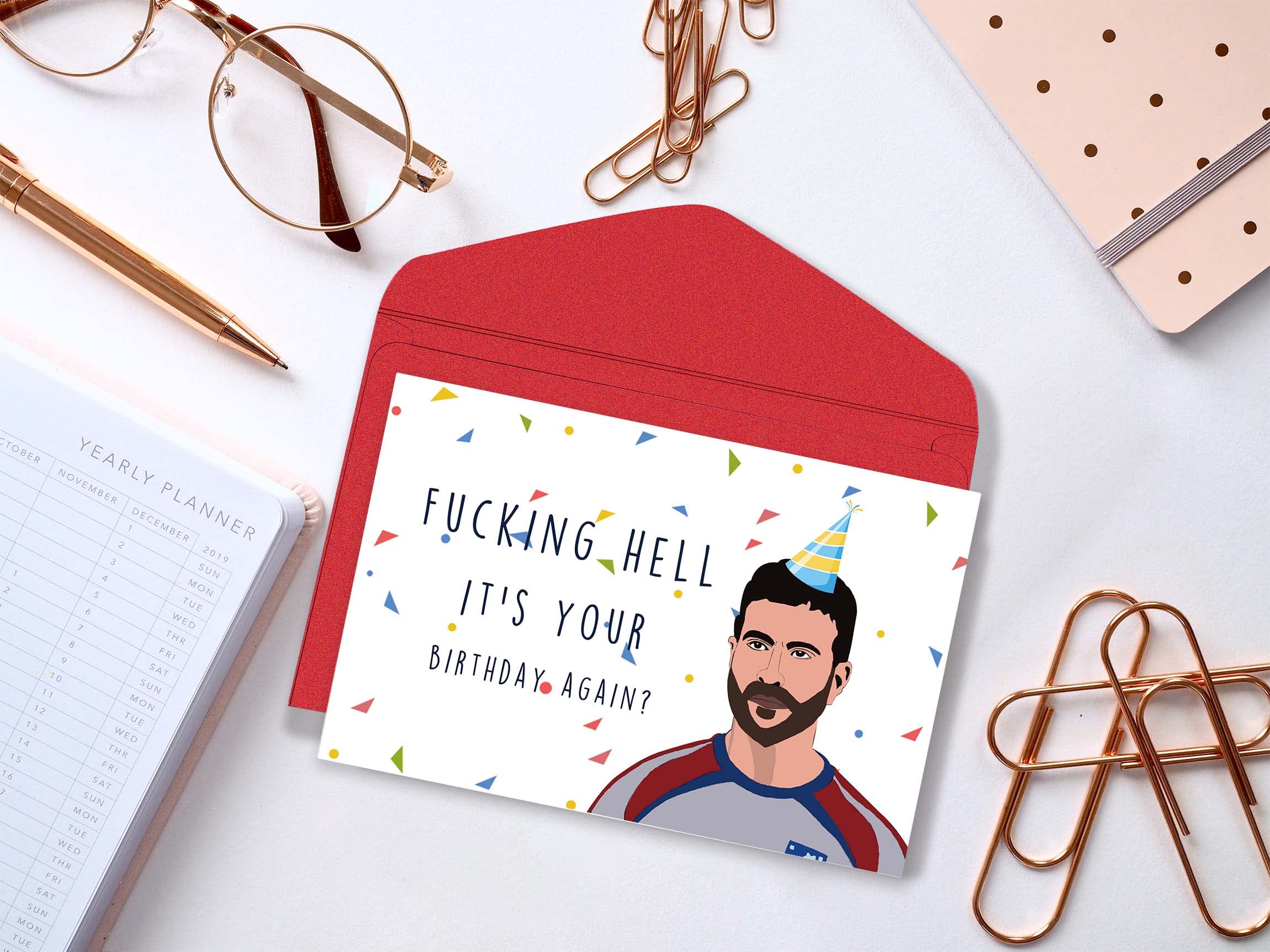 Longkado Funny Roy Kent Birthday Card, Humorous Lasso Bday Card for Him Her, Special Birthday Greeting Card